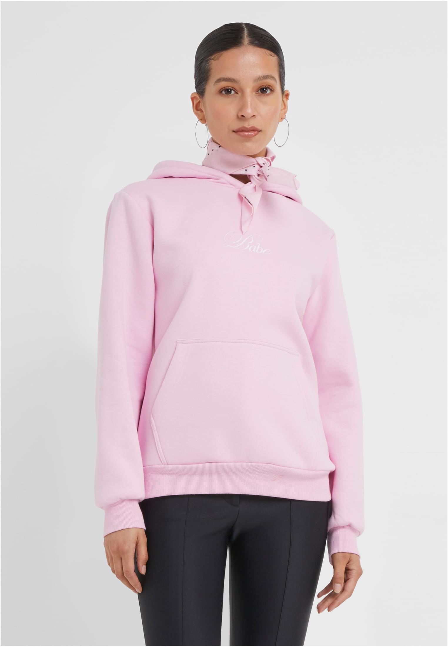 Babe Wording Ladies Fluffy Hoody soft pink XXL