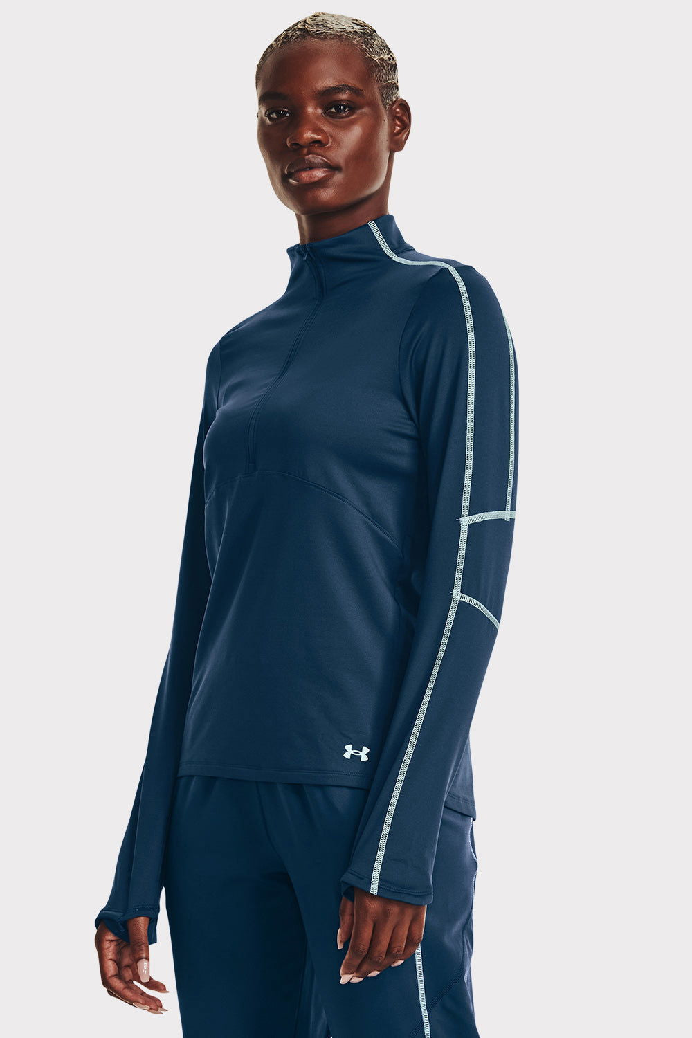 UA Train CW 1/2 Zip - Petrol Blue